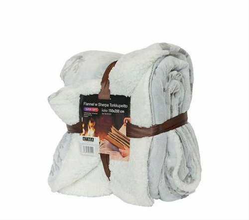Плед sherpa Blanket 150х200 см White/Gray