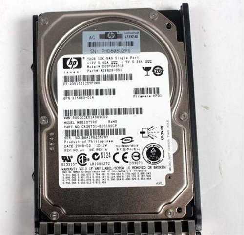 Жест.Диск HP DG072A3515 72Gb 389346-001 SAS 2.5