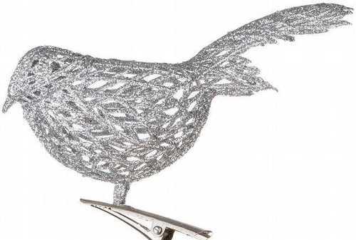 Lefard изделие декоративное птичка на клипсе. серебро 10*4 см