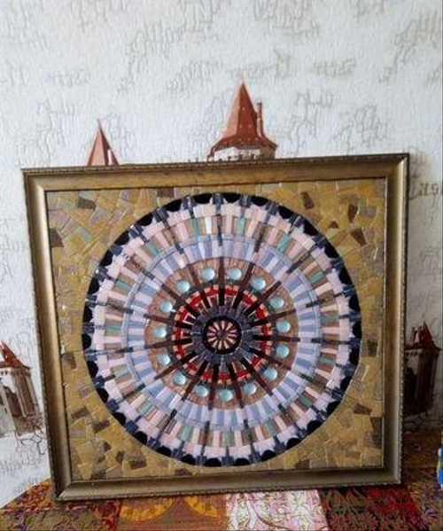Картина из мозаики "Колесо сансары"