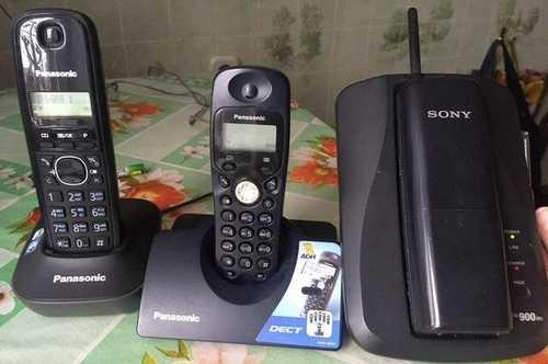 Телефоны стационарные Panasonic и Sony