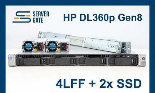 Сервер HP DL360p Gen8 4LFF 2x E5-2640v2 64GB