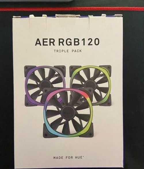 Комплект вентиляторов nzxt Aer RGB120 & HUE+