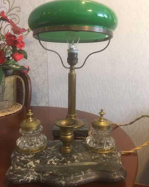 Старинная Лампа настольная и письменный набор