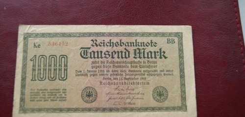 Германия 1000 марок 1922 года