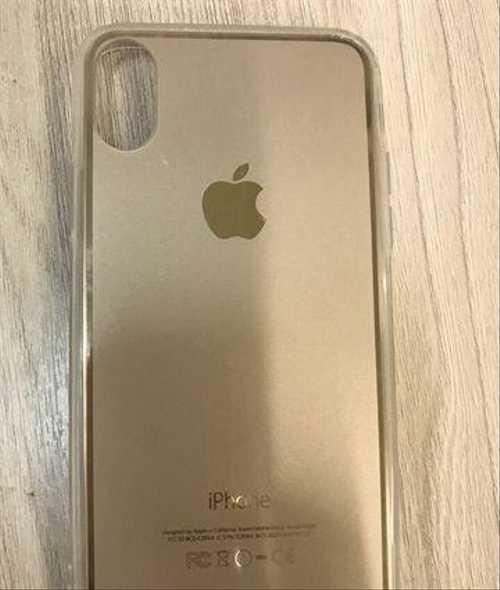 Чехол iPhone X с акриловой крышкой золото