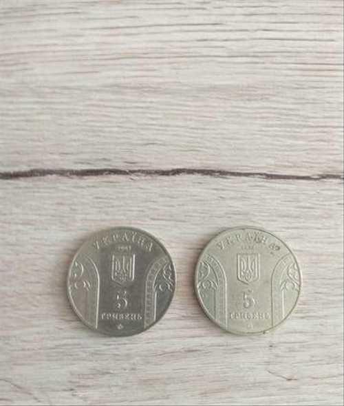 Монета Украина 5 гривен 2001 "10 лет Банку Украины