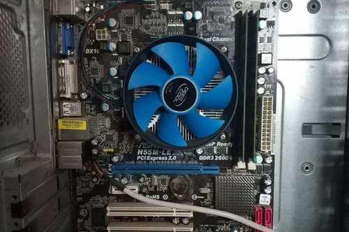 Материнская плата asus asrock h55m-le с процессоро