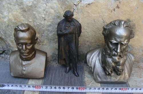 Пушкин чугун Толстой Шолохов силумин бюст статуэтк