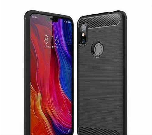 Чехол карбоновый на Xiaomi Redmi Note 6 Pro