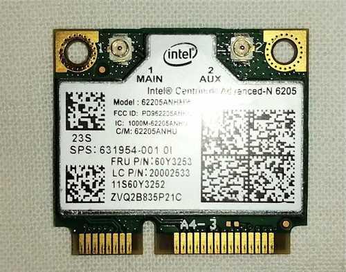 Wi-Fi модуль Intel Centrino Advanced-N 6205