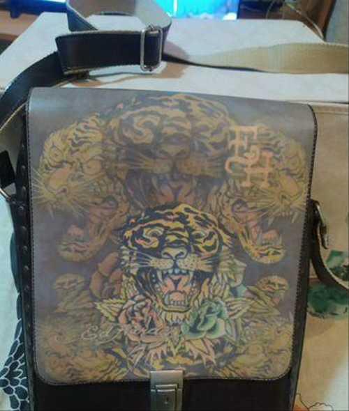 Кожаная сумка Ed Hardy