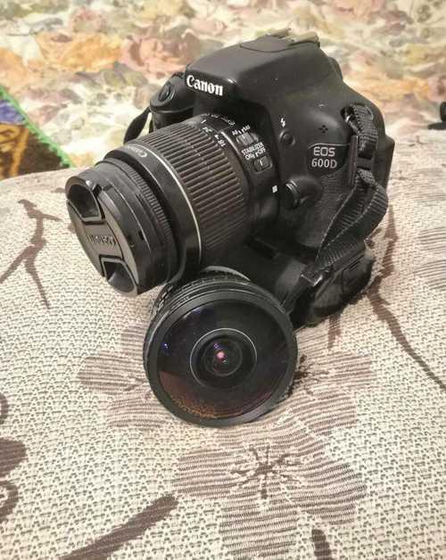 Зеркальный фотоаппарат Canon 600d + обьектив