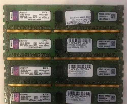 Озу DDR3 Kingston KVR 4Gb 1600MHz