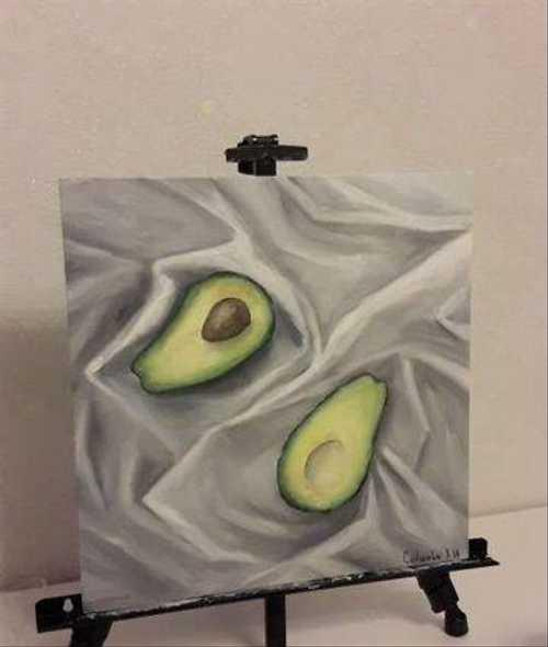 "Авокадо в шелках" Картина маслом