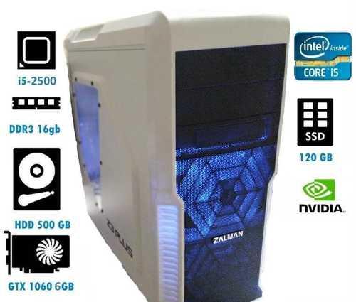 Новый игровой пк Inteli5+GTX1060-6GB+16GB+SSD120GB