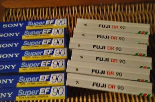 Аудиокассеты Fuji DR90 и Sony Super EF90
