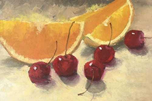 Картина маслом натюрморт с фруктами