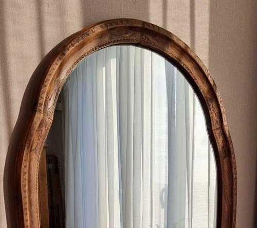 Зеркало овальное старинное большое массив