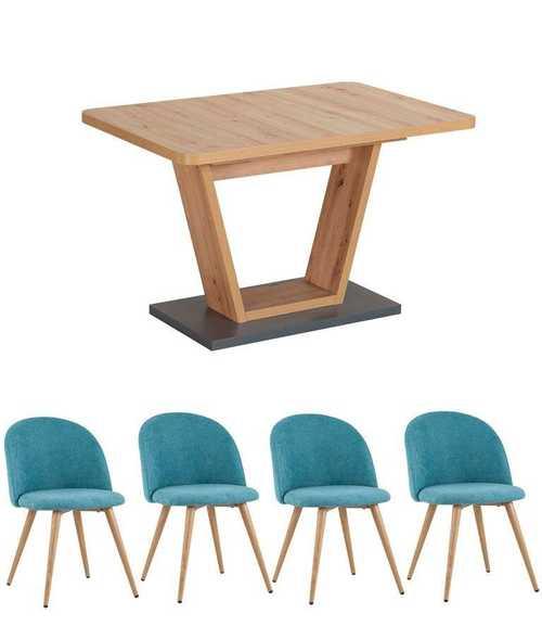 Обеденная группа стол Vector, стулья Лион шенилл б