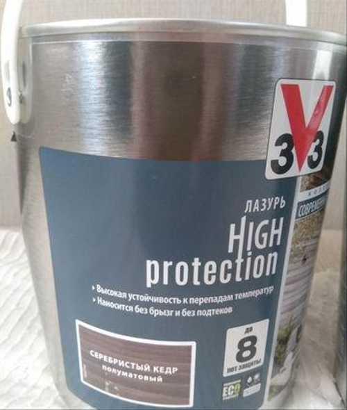Лазурь V33. High Protection. На водной основе 9 л