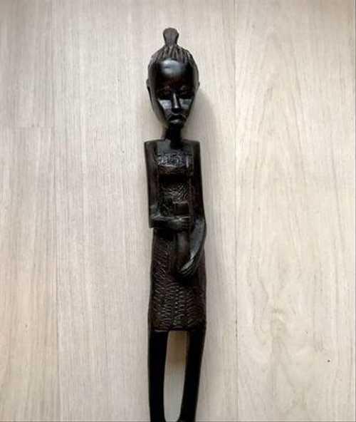 Статуэтка африканская аутентичная из черного дерев
