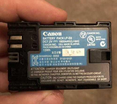 Аккумулятор canon lp e6n