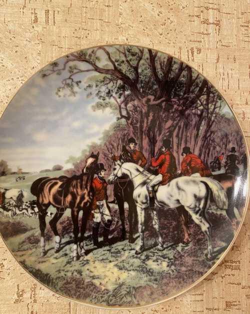 Настенная тарелка Охота с лошадьми