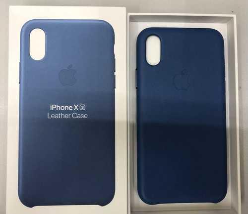 Продаю кожанный чехол для iPhone XS code blue