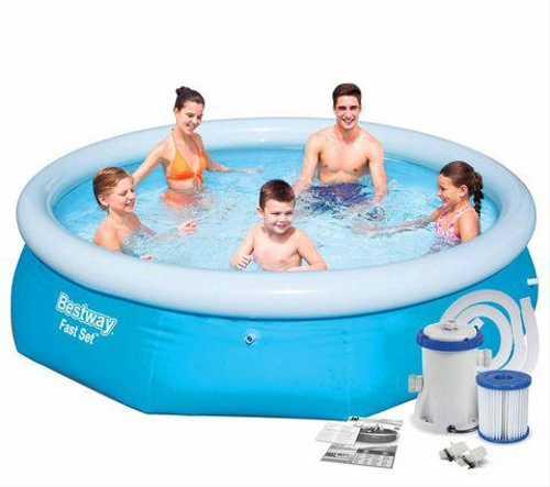 Бассейн Bestway Fast Set Pools 305х76 см + фильтр