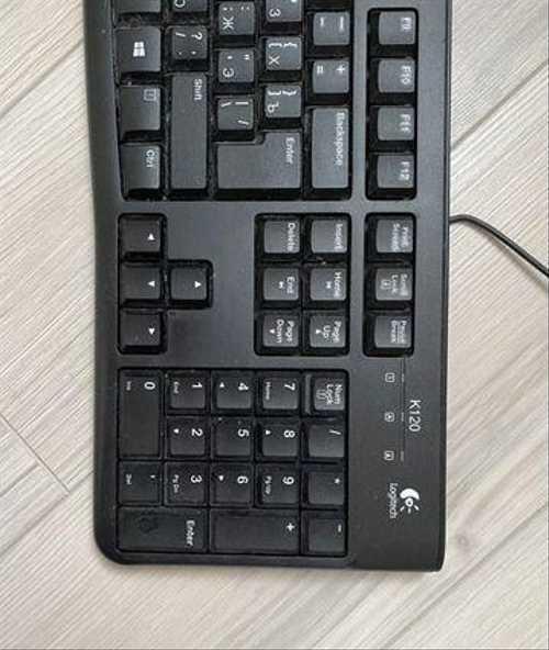 Клавиатура Logitech k120, мышка Х7 и колонки CBR