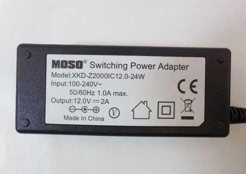 Moso XKD-Z2000IC12.0-24W, блок питания 12В 2.0А