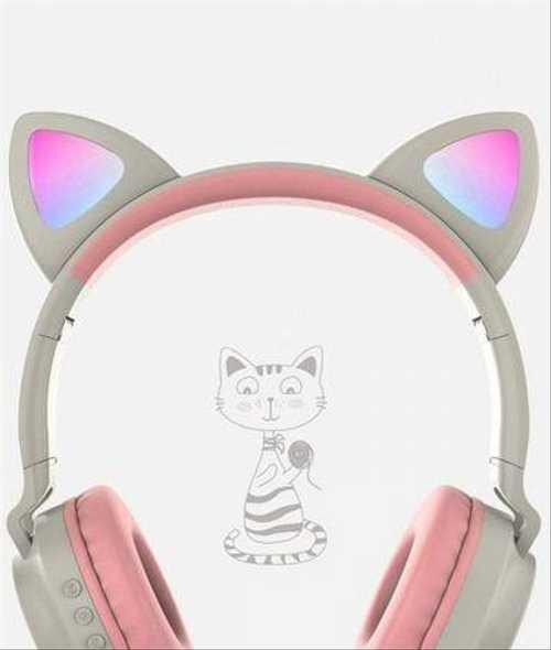 Беспроводные наушники с ушками светящиеся Cat Ear
