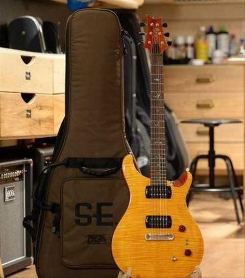 PRS SE pauls guitar amber, с чехлом