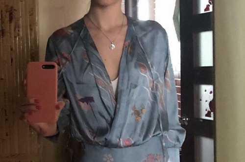 Атласная блузка боди zara