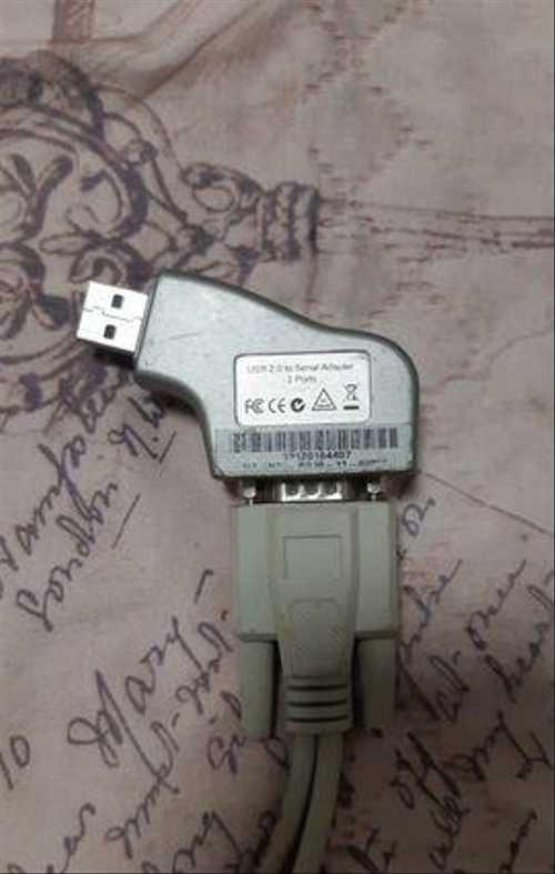 Кабель usb to serial adapter 2 port rs232 com