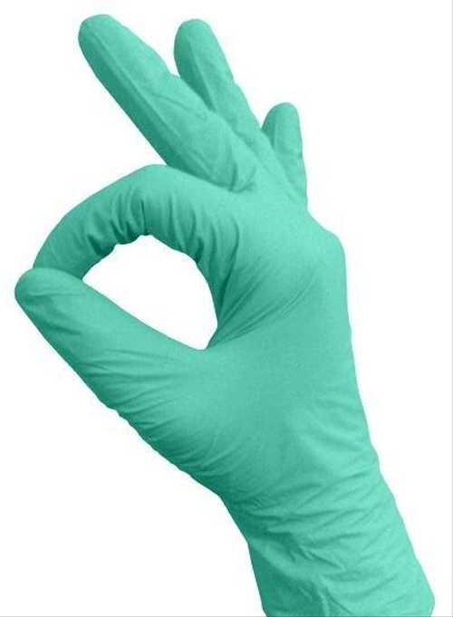 Перчатки нитриловые зелёные р. S, M (100 шт)