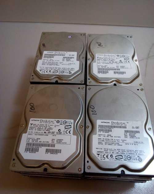 Жесткие диски 3.5 SATA Hitachi 80Gb 16 шт