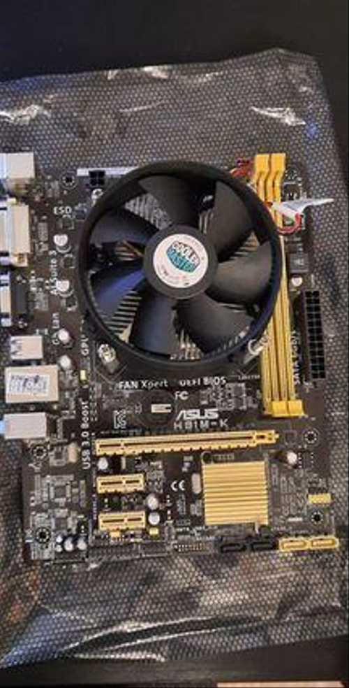 Мат.H81M-K + Pentium G3220 + cpufan + блок питания
