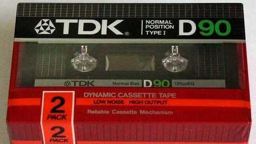 Аудиокассета TDK D90 (2-pack Japan Top-1984)