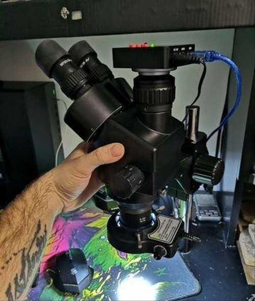 Новый микроскоп тринакуляр с hd камерой