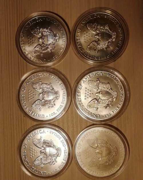 Монеты США 1 доллар серебро