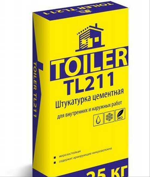 Штукатурка цементная toiler TL 211 25 кг + Доставк