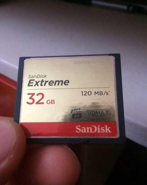 CompactFlash Sandisk Extreme 32 гб 120mb/s udma7