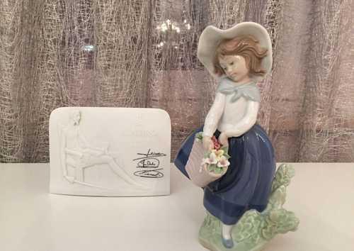 Lladro фарфоровая статуэтка Корзина цветов