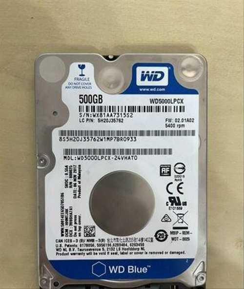 HDD 500 Gb WD Blue WD5000lpcx 2.5"