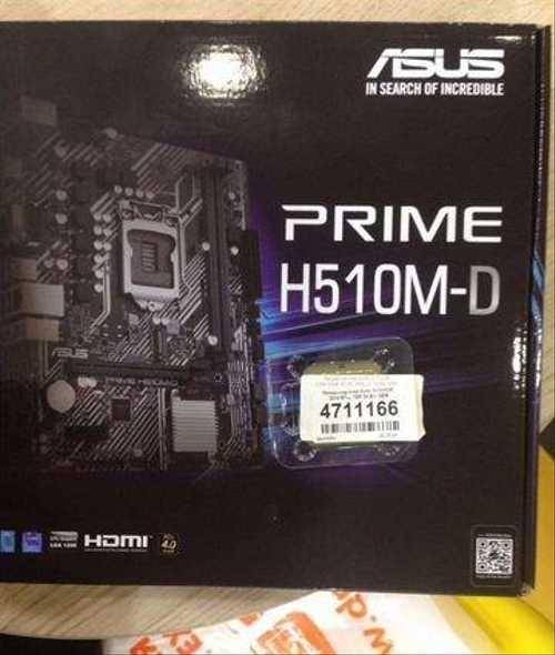 Комплект Asus prime h510m-d и Intel core i3 10100f