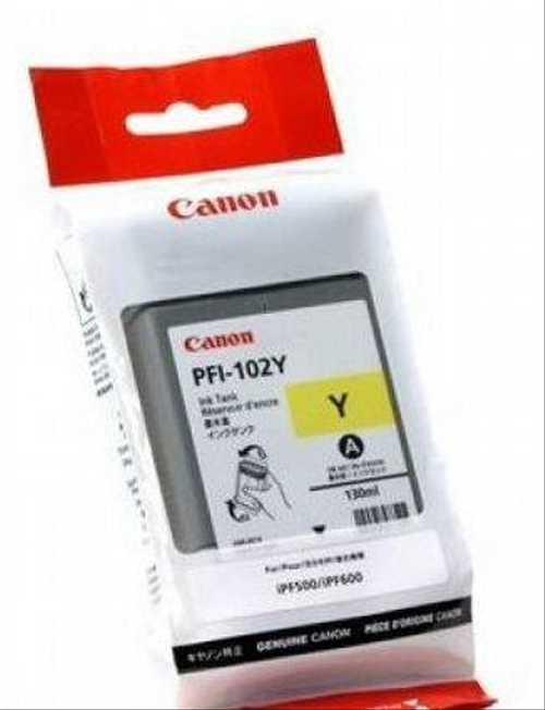 Картридж PFI-102Y для плоттер Canon желтый