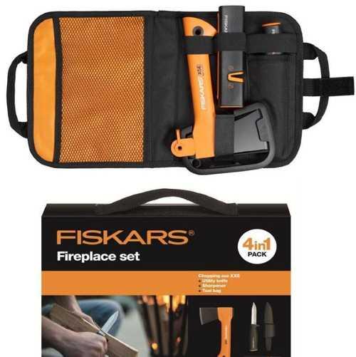 Набор туристический fiskars: топор X5 + нож K40 +