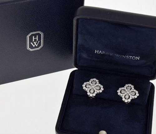 Золотые серьги Harry Winston 3 ct 8.6 гр